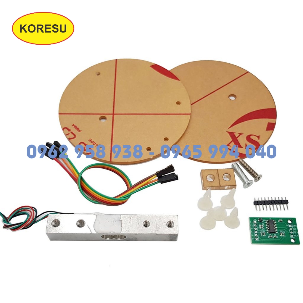 Bộ Cảm Biến Cân Nặng Loadcell 20kg + Khung Bàn Cân Mica (CB002) CÔNG TY TNHH KORESU