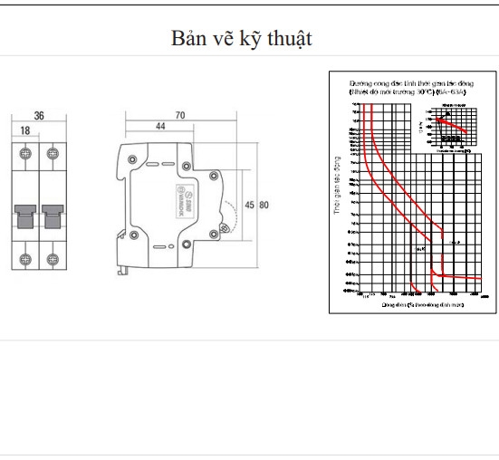 Aptomat Cài 2 Cực 25A 32A Vanlock MCB-PS45N CÔNG TY TNHH KORESU