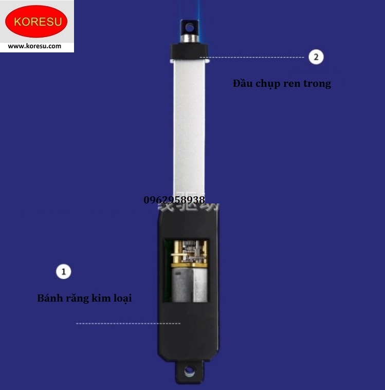 Xi lanh điện 12v, xi lanh điện mini sử dụng cho ngăn kéo tủ, ngăn bàn ...