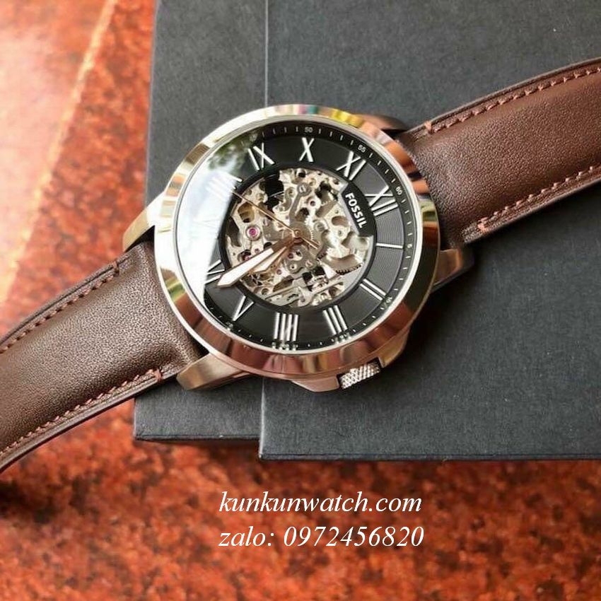 Đồng Hồ Nam Fossil ME3100 Automatic Điểm Số La Mã Các Mốc Giờ Dây Da ...