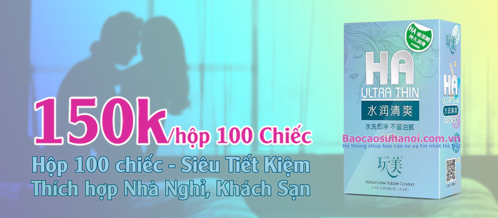 Bao Cao Su HA Ultrathin Màu Xanh Nội Địa Trung Quốc Hộp 100 Chiếc HỆ THỐNG SHOP BAO CAO SU HÀ NỘI
