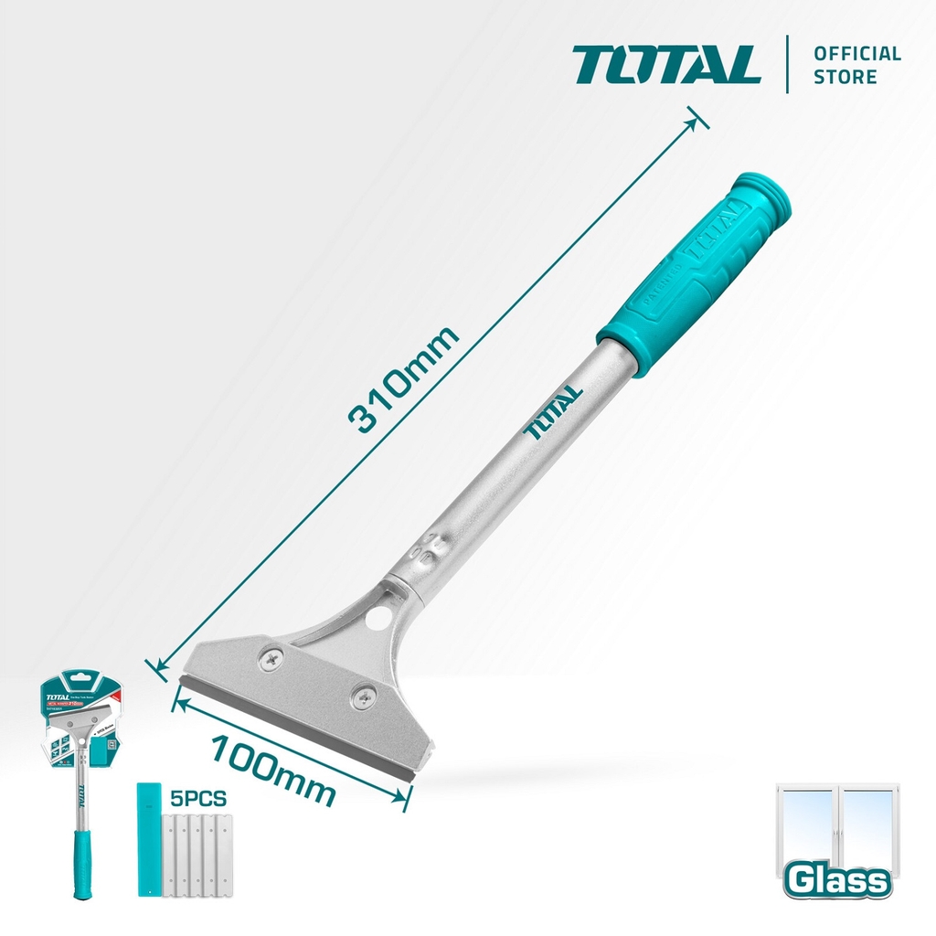 Cây sủi cạo sơn kim loại kèm 6 lưỡi dao TOTAL THT183201 - Hợp kim nhôm ...