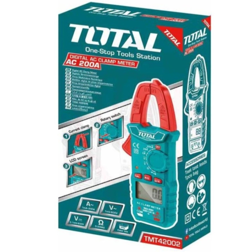 Đồng hồ kềm đo điện ampe AC kỹ thuật số TOTAL TMT42002 - độ chính xác ...