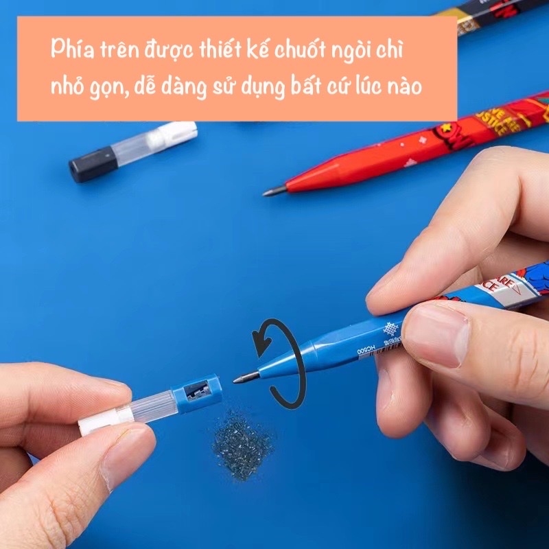 Bút chì bấm Deli HC500, bút chì ngòi, viết chì kim, văn phòng phẩm