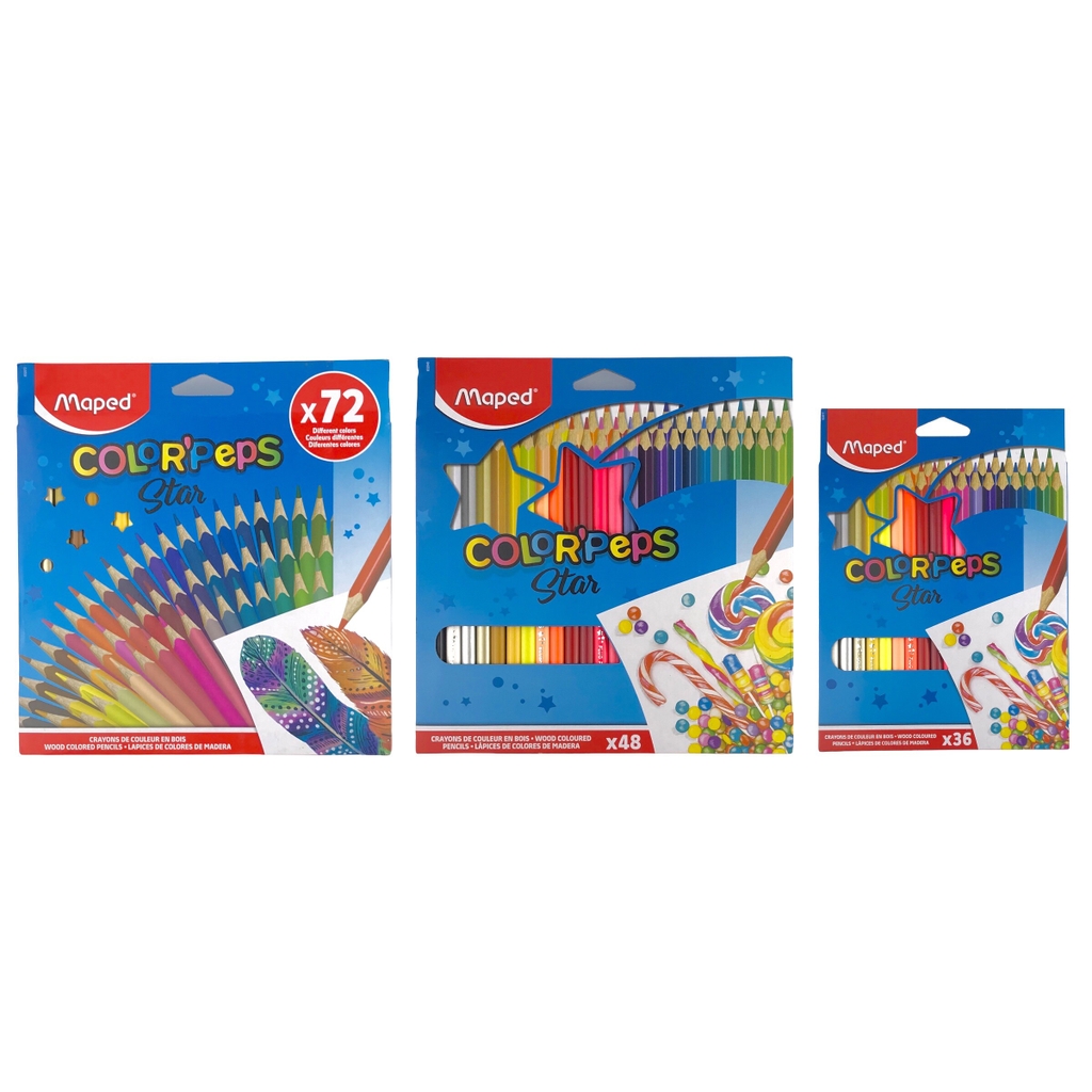Bút chì màu Maped Color'Peps Star, màu vẽ, văn phòng phẩm