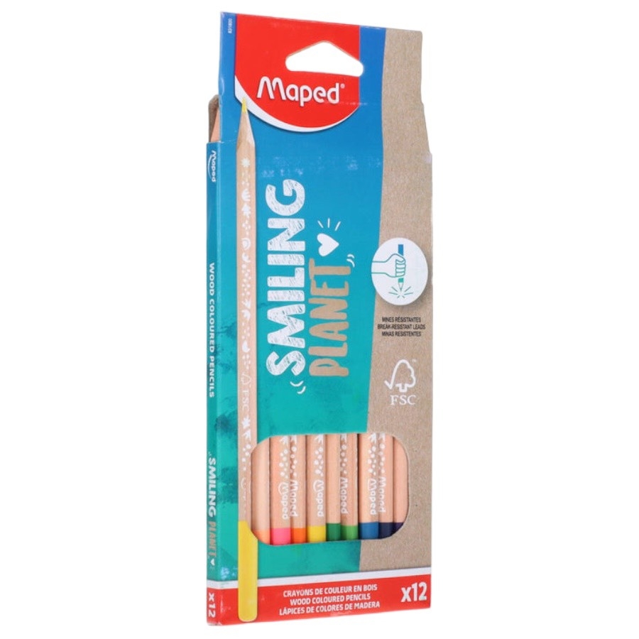 Bút chì màu Maped Smiling Planet 831800 12 màu, màu chì, văn phòng phẩm