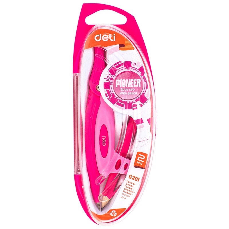 Compa Deli G20102 chì gỗ, compa chì chuốt, văn phòng phẩm