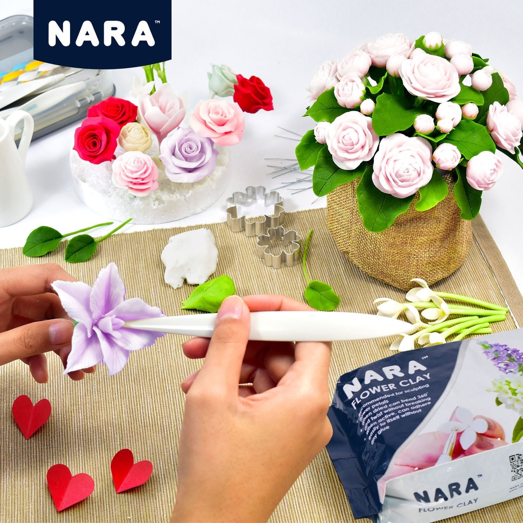 Đất nặn làm hoa Nara FW-250 250g, đất sét, văn phòng phẩm
