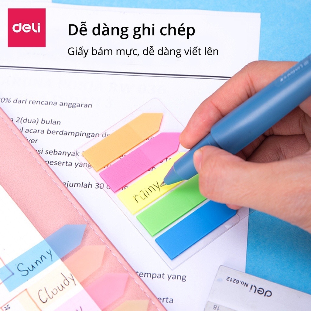 Giấy notes Deli A1062 mũi tên, giấy nhớ, giấy ghi chú, văn phòng phẩm