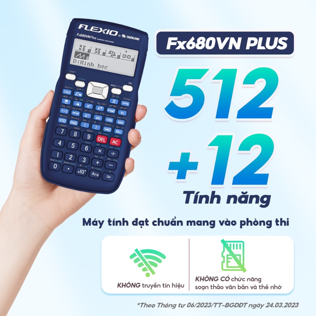 Máy tính TL Flexio Fx 680VN Plus, máy tính khoa học, văn phòng phẩm