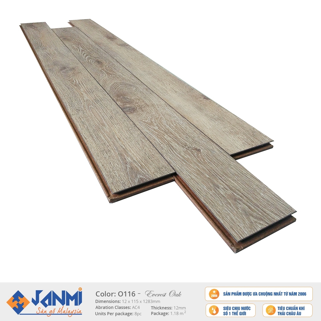 Sàn gỗ Janmi O116 - 12mm bản nhỏ | Thiên Hà Floor
