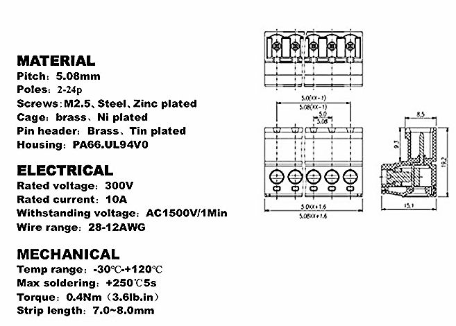 Cầu đấu nối dây 10A EX-2EDGRK-10P 5.08mm 10 dây / domino, terminal - D6H4 | Công ty cổ phần Linh ...