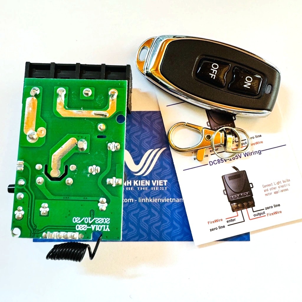 Bộ điều khiển từ xa RF 433Mhz 220V 30A 1 kênh / gồm bộ thu và tay phát ...