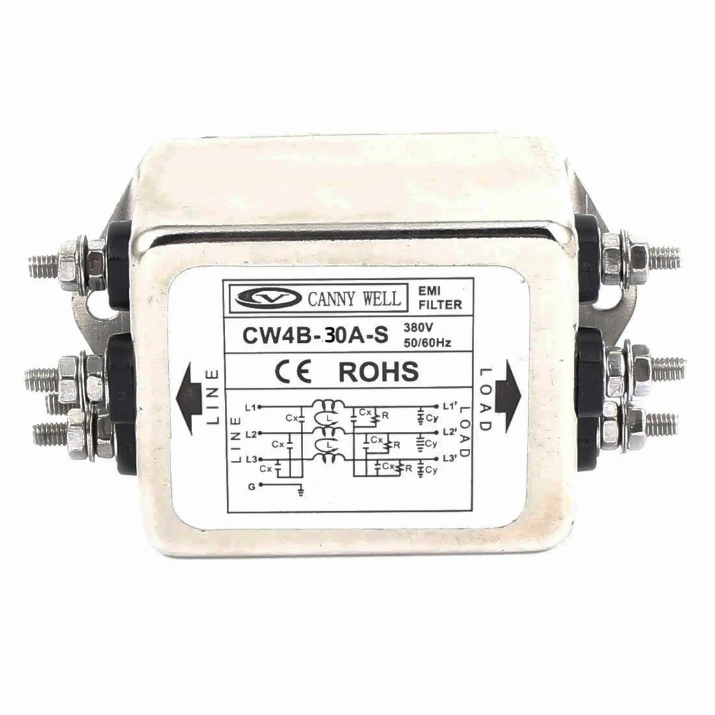 Bộ Lọc nguồn chống nhiễu 3 pha EMI 380V 30A CW4B-30A-S / chính hãng CANNY WELL | Công ty cổ phần ...