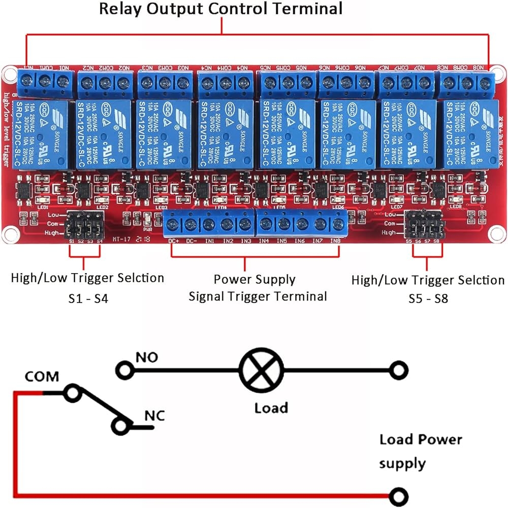 Bo mạch rơ le 12V 4 kênh chọn mức kích hoạt / module relay 12V - A5H9 ...
