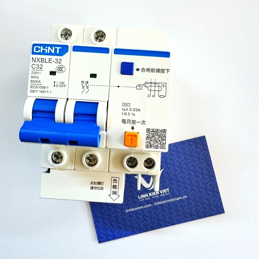 Át chống rò NXBLE-32 32A 2P / chính hãng Chint / Aptomat chống giật ...
