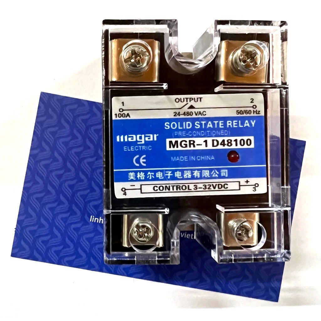 Rơ le bán dẫn SSR MGR-1 D48100 100A 480V điều khiển 3-32VDC / Relay bán ...