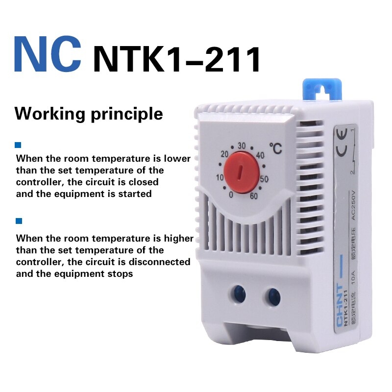 Rơ le nhiệt tủ điện NTK1-211 60 độ 220V 1NC / chính hãng Chint / thay thế relay JWT6011R - J3H23 ...