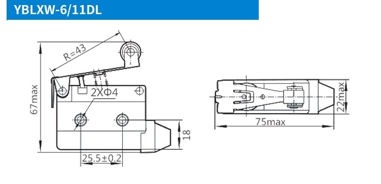 Công tắc hành trình YBLXW-6/11DL / chính hãng Chint / tương đương AZ-7141 D4MC-2020 TZ-7141 ...