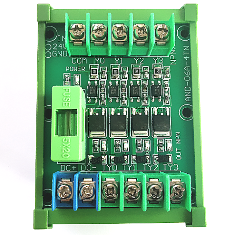 Bo mạch mosfet NPN 4 kênh 24V cho PLC có cài thanh ray / ( thay thế PWM ...
