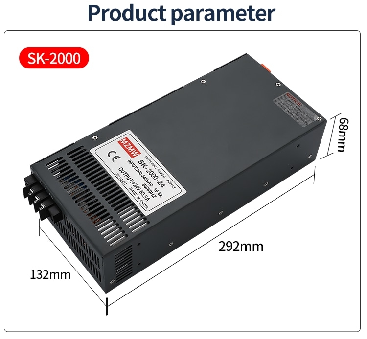 Nguồn tổng điều chỉnh MZMW 2000W 24V 83.3A SK-2000-24 / nguồn điều ...