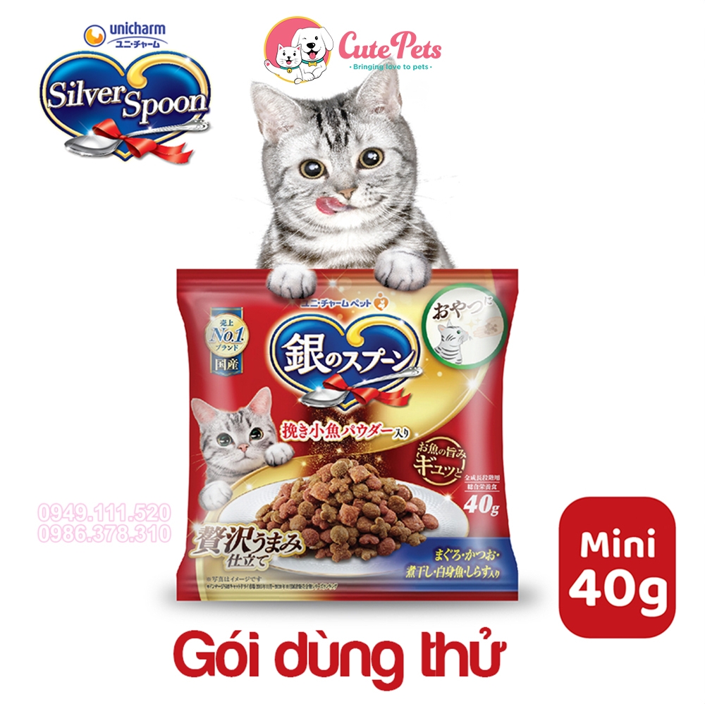 Thức ăn mèo Silver Spoon 1kg Hạt cho mèo mọi lứa tuổi Unicharm Nhật Bản ...