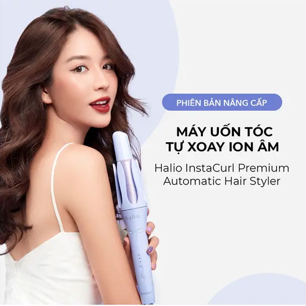 Máy uốn tóc tự xoay ion âm Halio instaCurl Premium Automatic Hair Styl