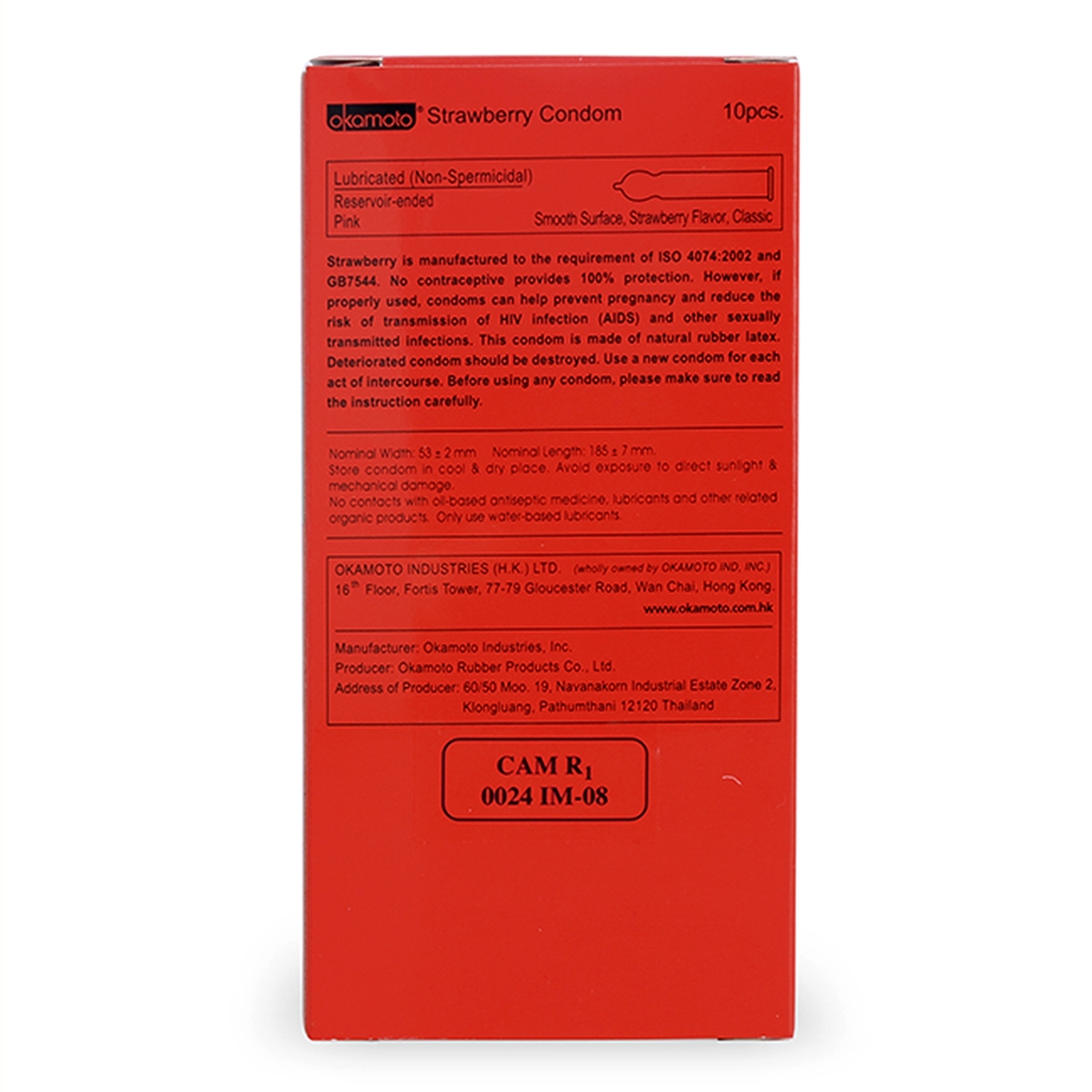 Bao Cao Su Okamoto Skinless Skin Strawberry Hương Dâu Hộp 10 Cái ...