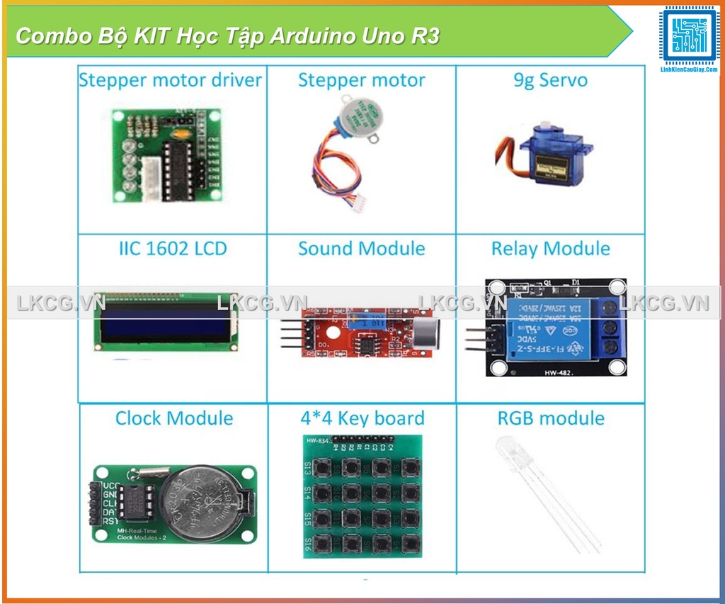 Combo Bộ Kit Học Tập Arduino Uno R3 Linh Kiện Cầu Giấy