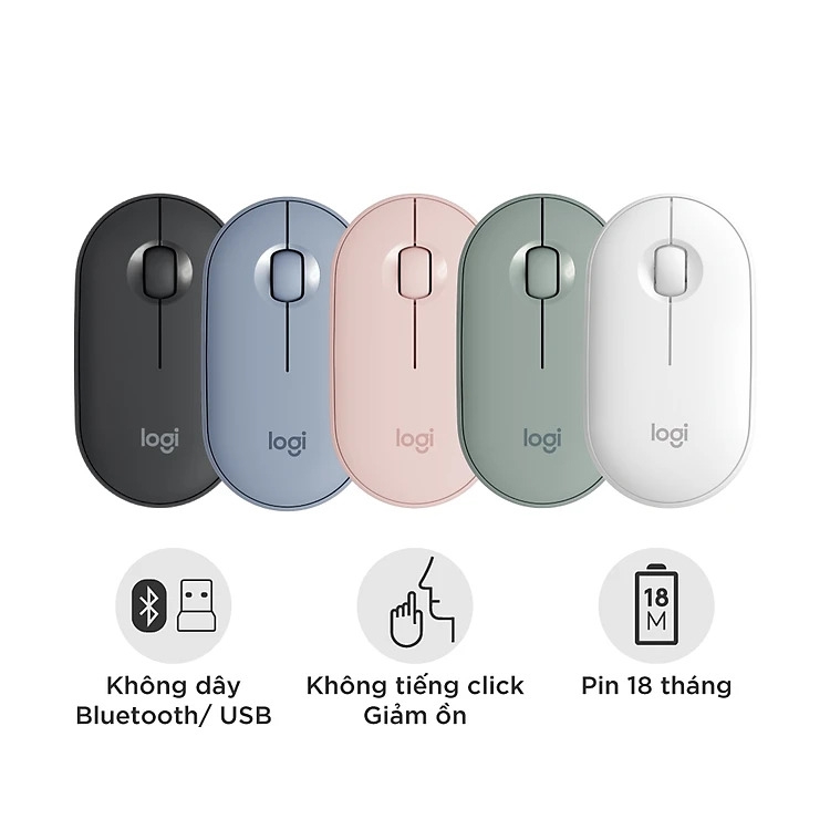 Chuột Bluetooth Silent Logitech Pebble M350 - Lâm Phong Store