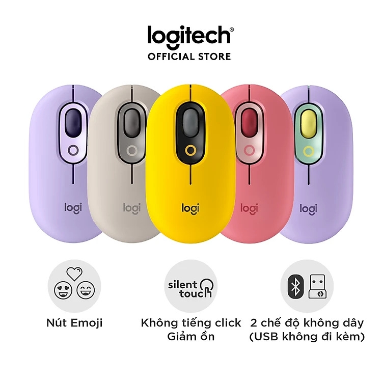 Chuột không dây bluetooth Logitech POP MOUSE - Lâm Phong Store