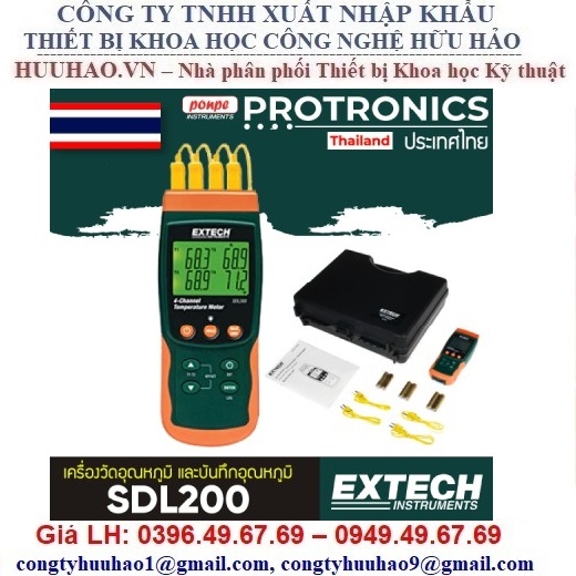 MÁY ĐO GHI NHIỆT ĐỘ TIẾP XÚC 4 KÊNH EXTECH SDL200 - huuhao.vn