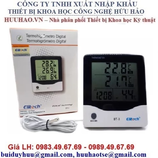 NHIỆT ẨM KẾ ĐIỆN TỬ ELITECH BT-3 - huuhao.vn