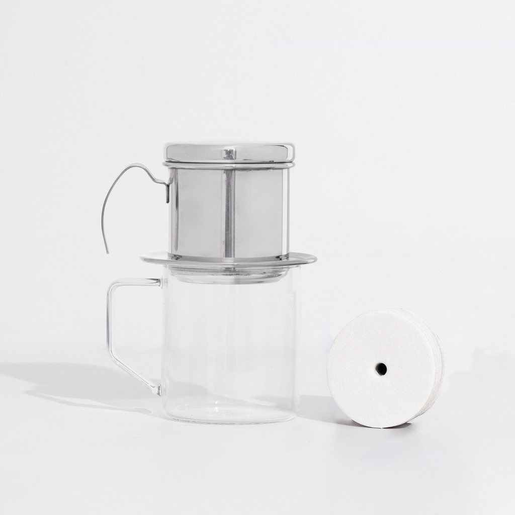 Bộ combo pha phin truyền thống inox 304 Cafede Kona | Volcano coffee - Dụng cụ pha chế cà phê