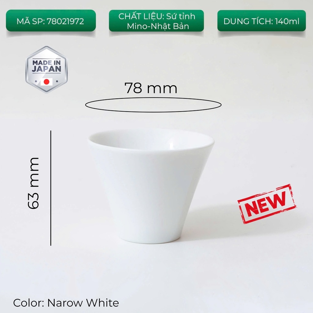 Ly sứ ORIGAMI Sensory Milk Beverage Cup 140ml không quai | Volcano coffee - Dụng cụ pha chế cà phê