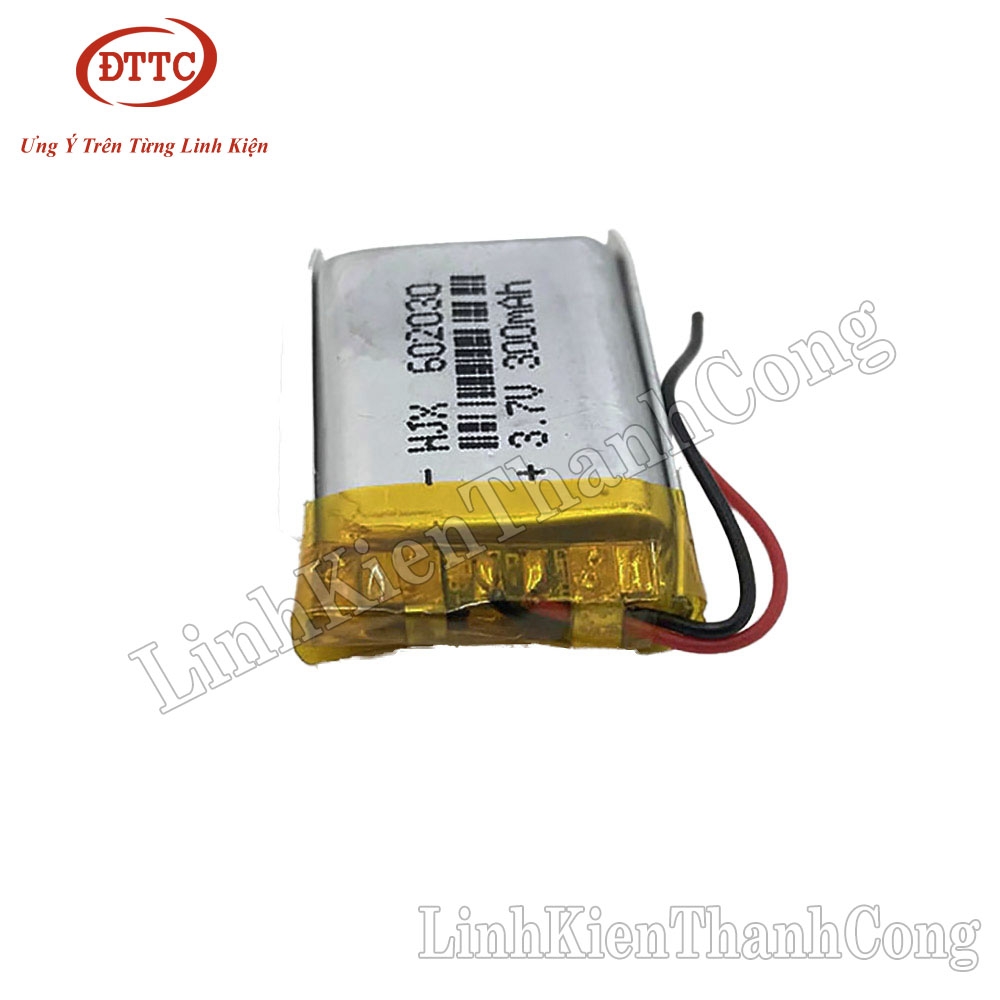 Pin Lipo Polymer 3.7V 300mAh 6x20x30mm (Có Mạch Bảo Vệ)