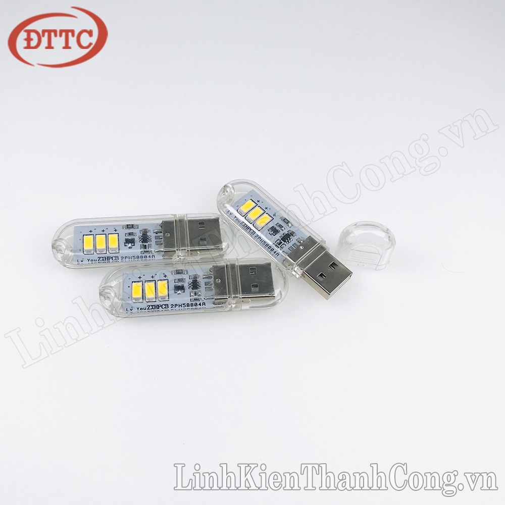 Đèn LED USB 3 Bóng Màu Vàng Ấm