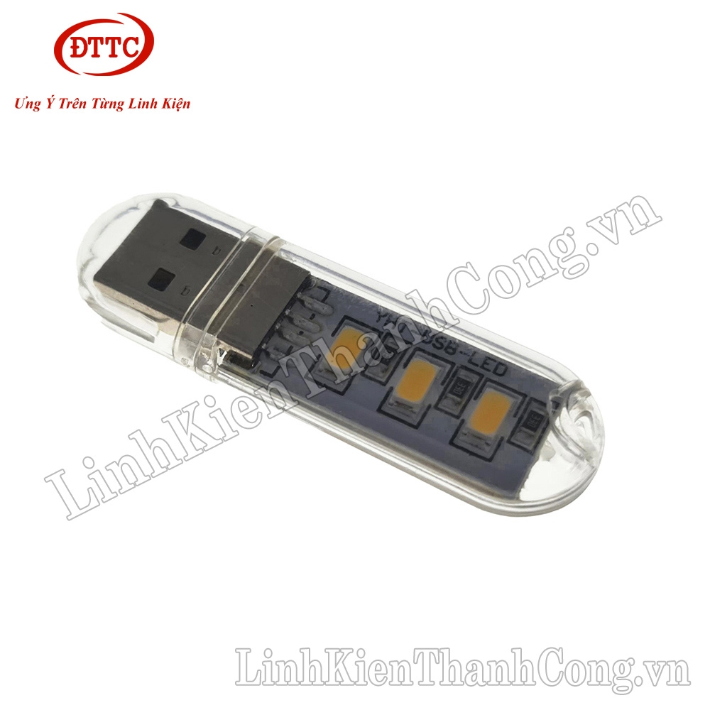 Đèn LED USB 3 Bóng Màu Vàng Ấm