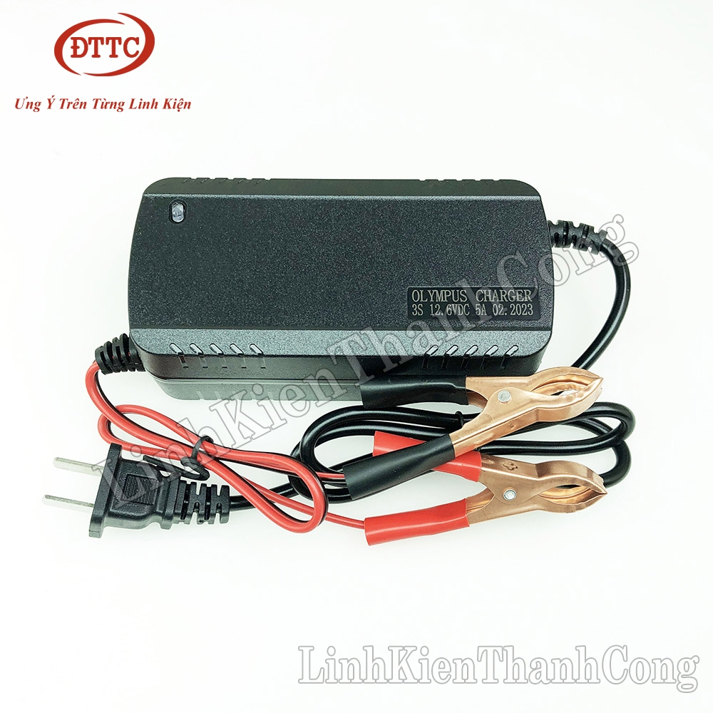 Bộ Sạc Pin OLYMPUS 3S 12.6V 5A Kẹp Đỏ Đen