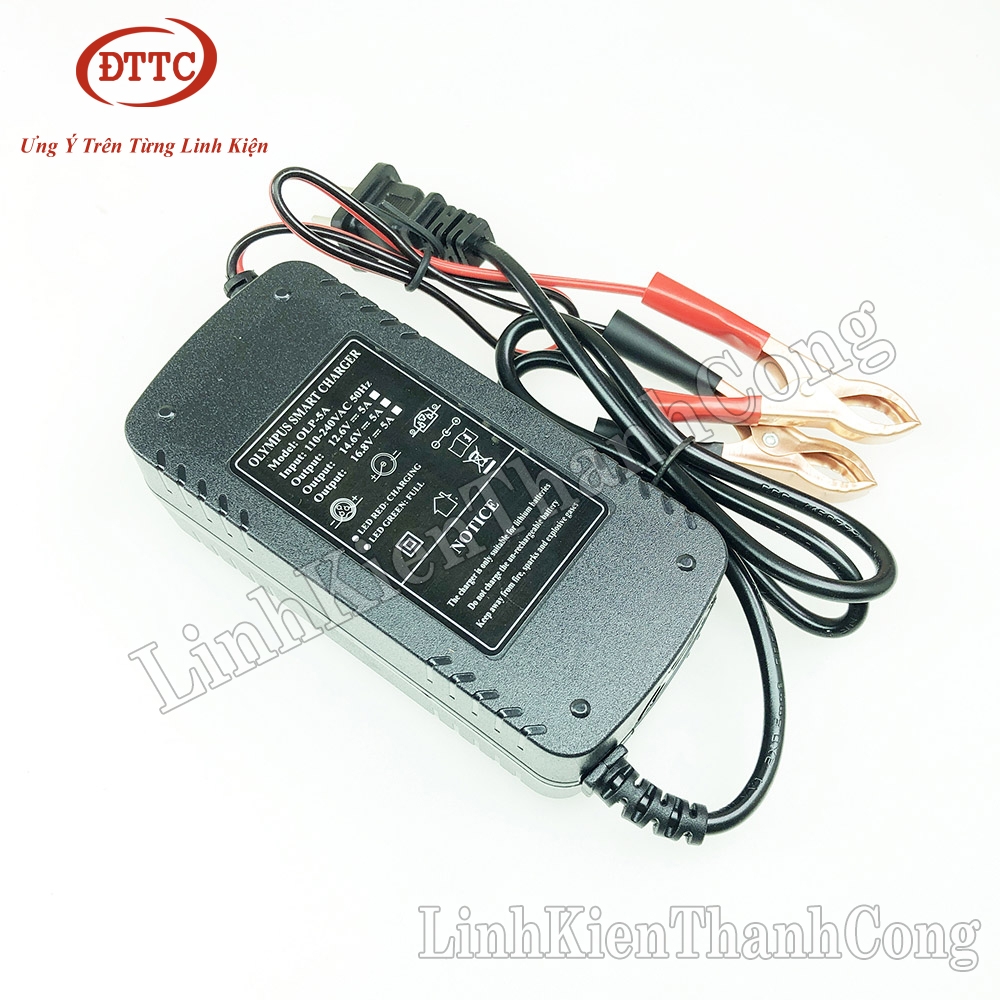 Bộ Sạc Pin OLYMPUS 3S 12.6V 5A Kẹp Đỏ Đen
