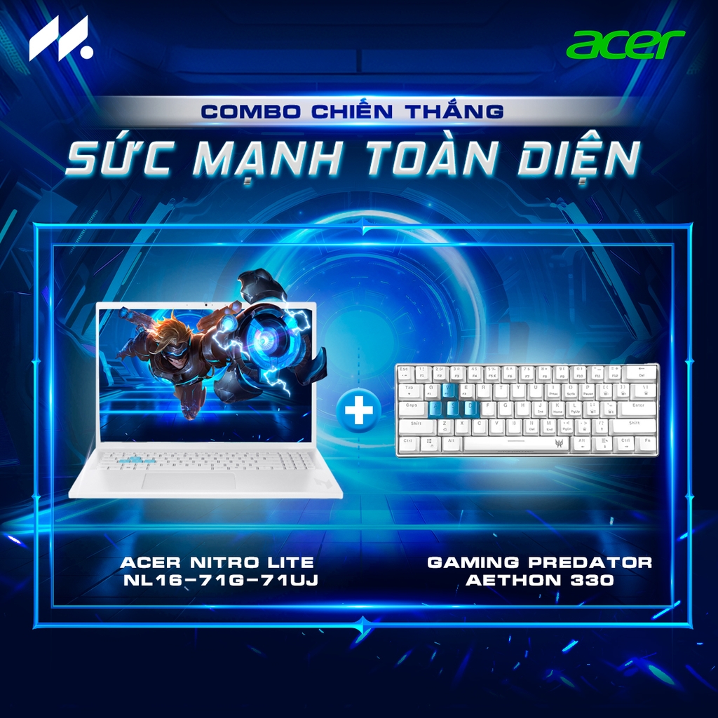 Combo Laptop Acer Nitro Lite i7-13620H RTX 3050 + Bàn phím không dây