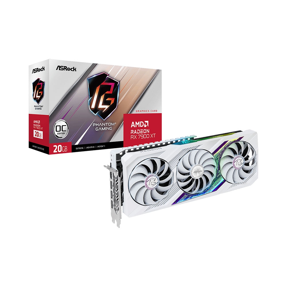 VGA ASRock Radeon RX 7900 XT Phantom Gaming White 20GB OC GDDR6