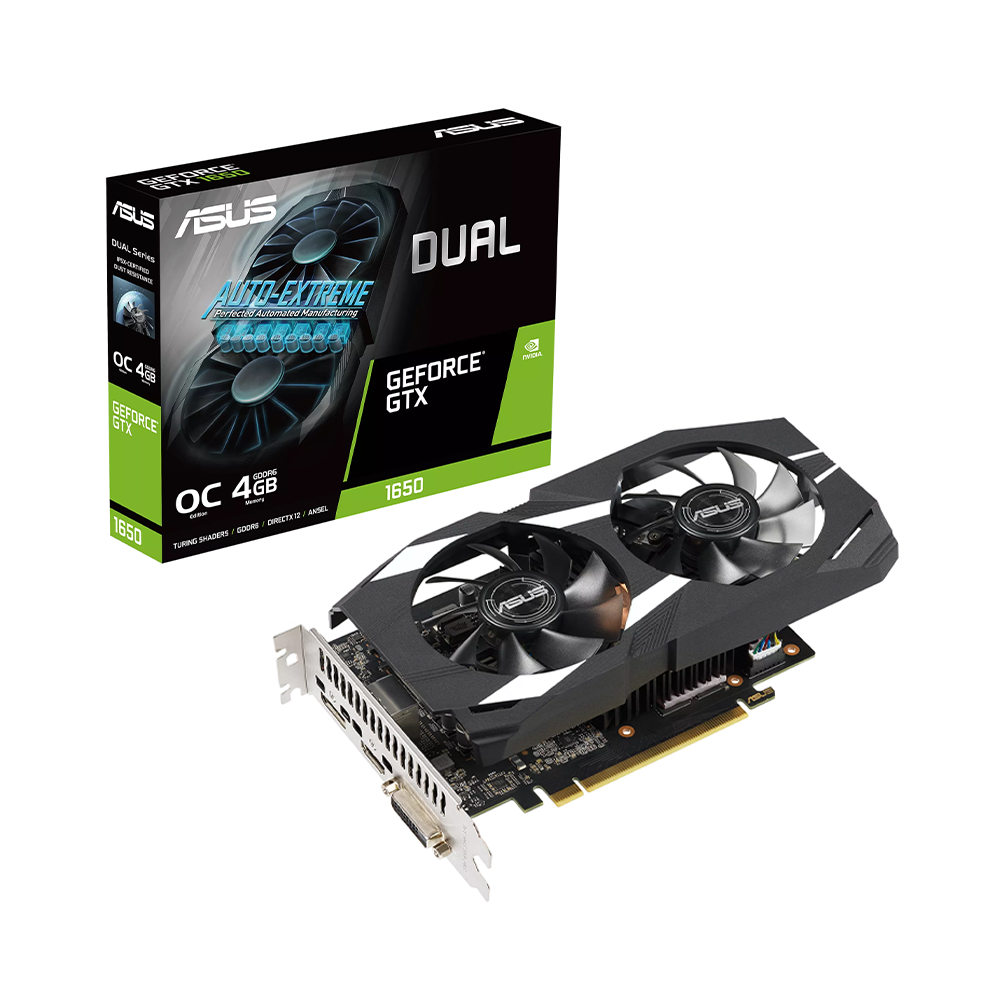 VGA Asus Dual GeForce GTX 1650 OC Edition 4GB GDDR6 DUAL-GTX1650-O4GD6-P