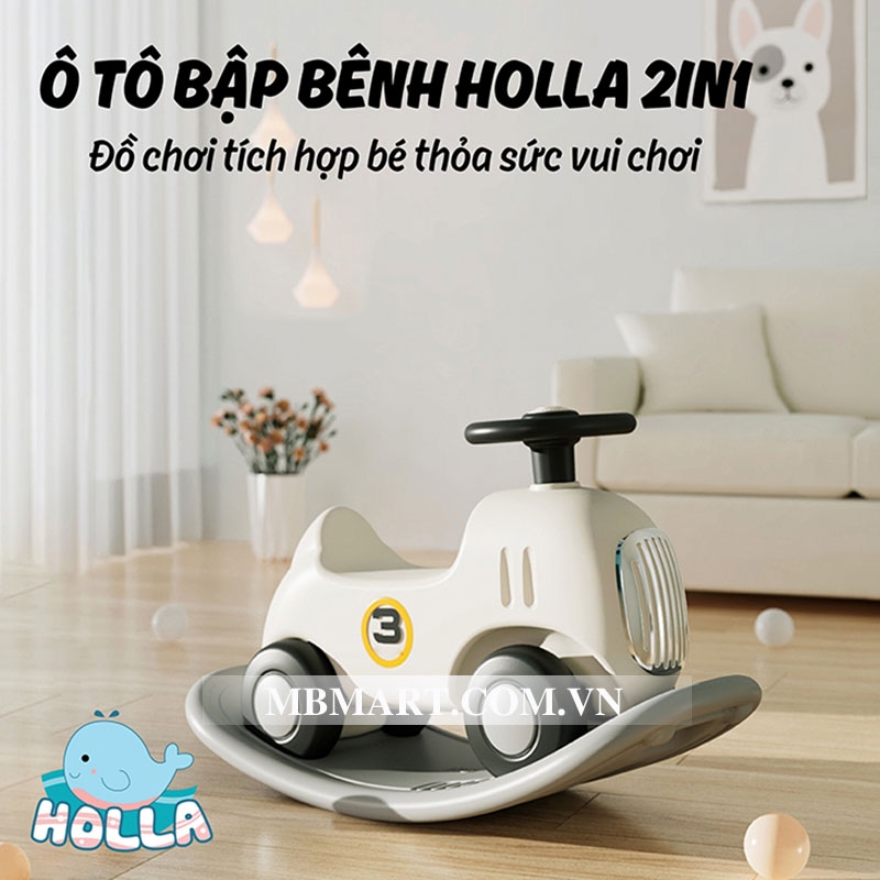 Đồ chơi bập bênh cho bé hình ô tô Holla 2in1 HL-10175