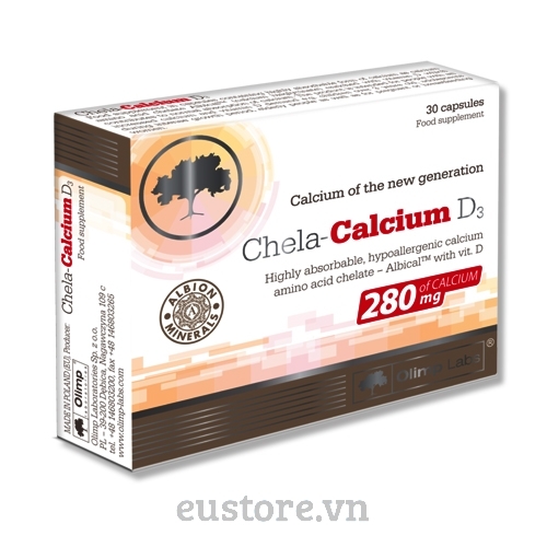 Canxi - Olimp Chela 280mg D3 30 viên | Công ty TNHH Thương mại và Dịch vụ XNK Châu Âu