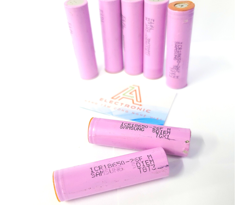Pin lithium Samsung 18650 2600MAH đã tháo rời (pin hồng) | Cửa hàng ...