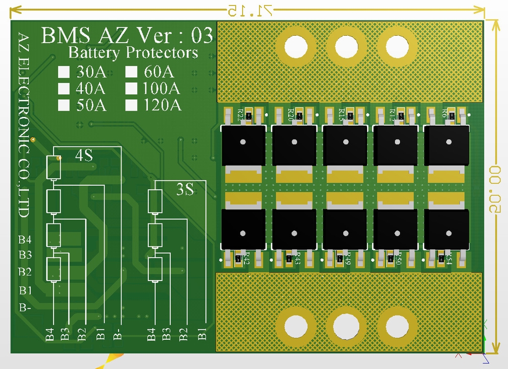 Mạch BMS 3S 4S 85A max 300A pin 3.2V (10 FET Ver 03) dòng xả cao, khởi ...