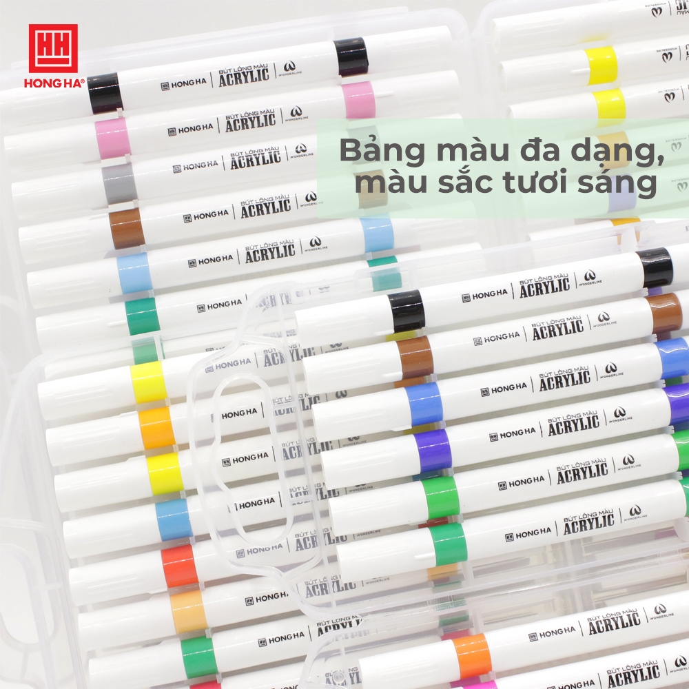 Bút lông màu Acrylic 2 đầu Hồng Hà 36 màu - 8147
