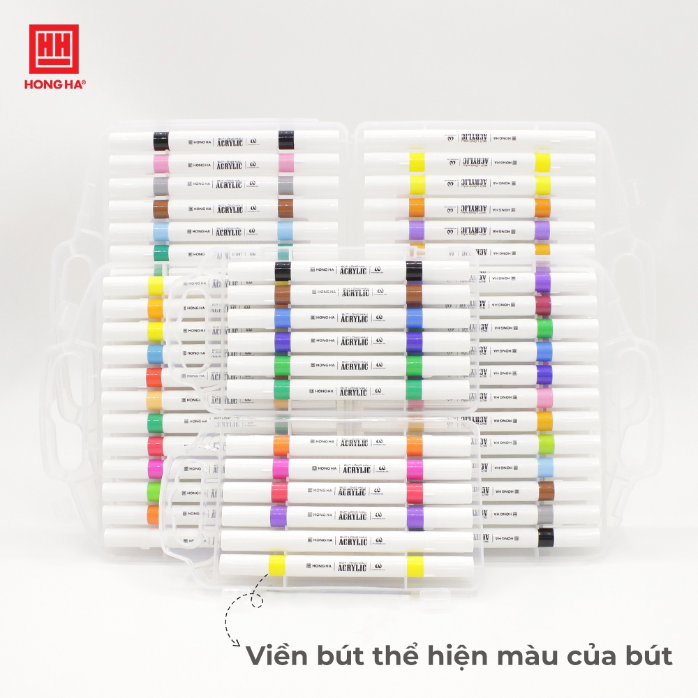 Bút lông màu Acrylic 2 đầu Hồng Hà 36 màu - 8147