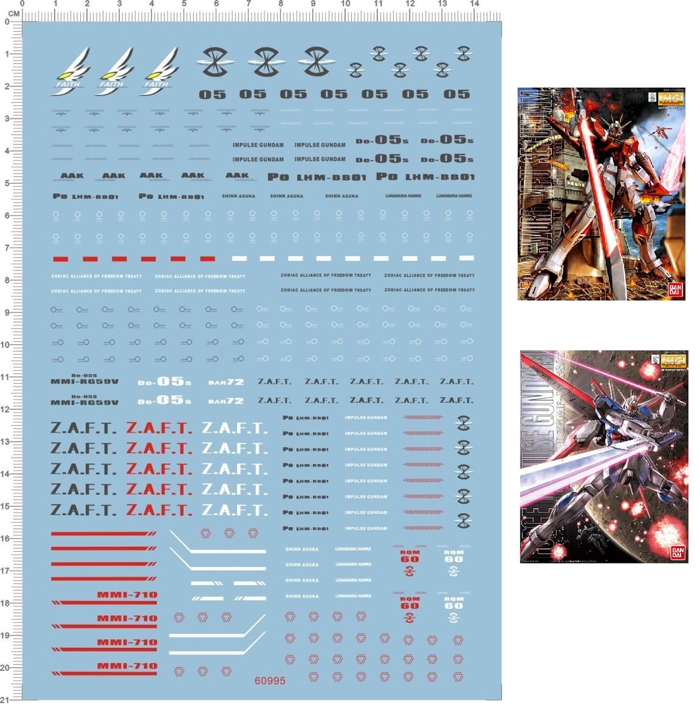 BỘ DECAL MÔ HÌNH GUNDAM WATER DECAL MG SWORD IMPULSE / FORCE IMPULSE ...